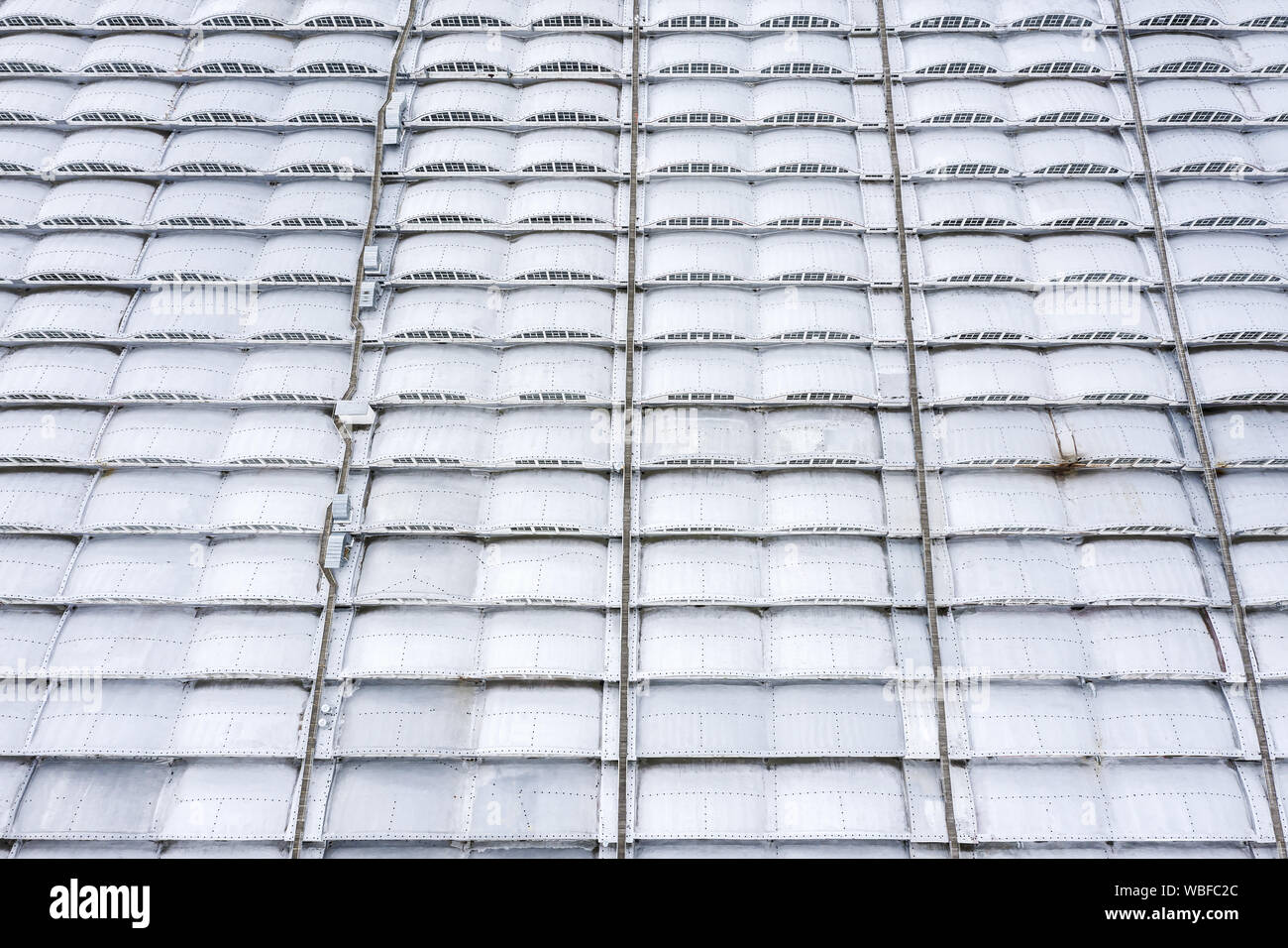 aerial top view of modern industrial roof of warehouse or factory ...