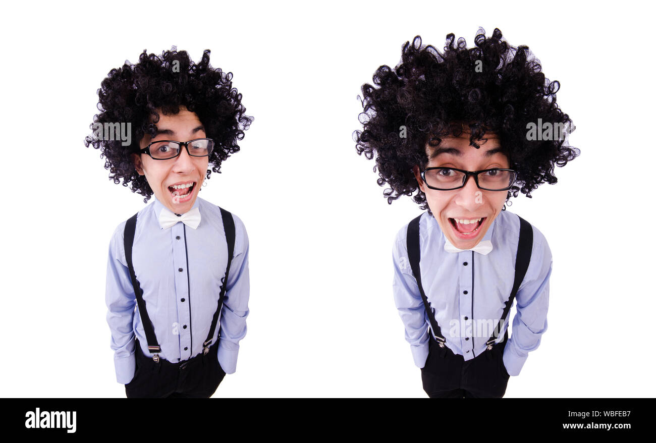 The funny guy isolated on the white background Stock Photo - Alamy