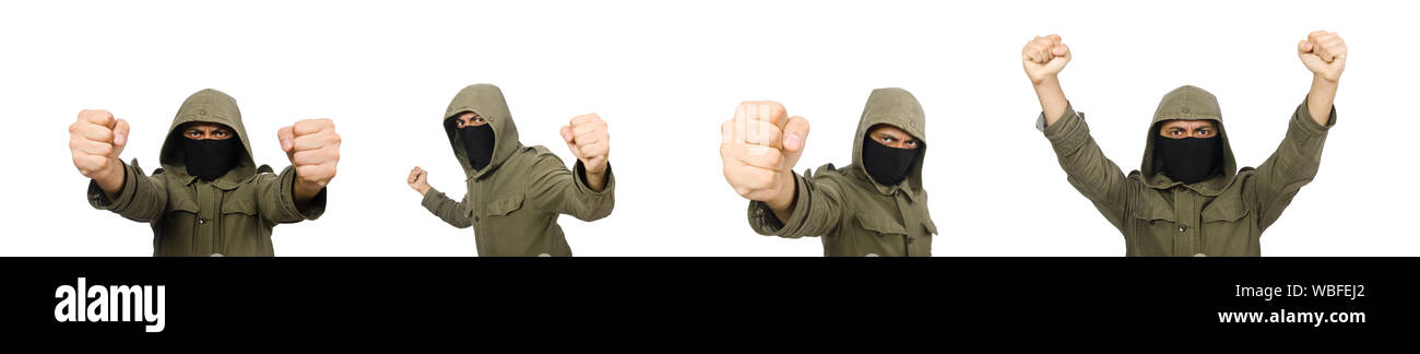 Man wearing horror mask Cut Out Stock Images & Pictures - Alamy