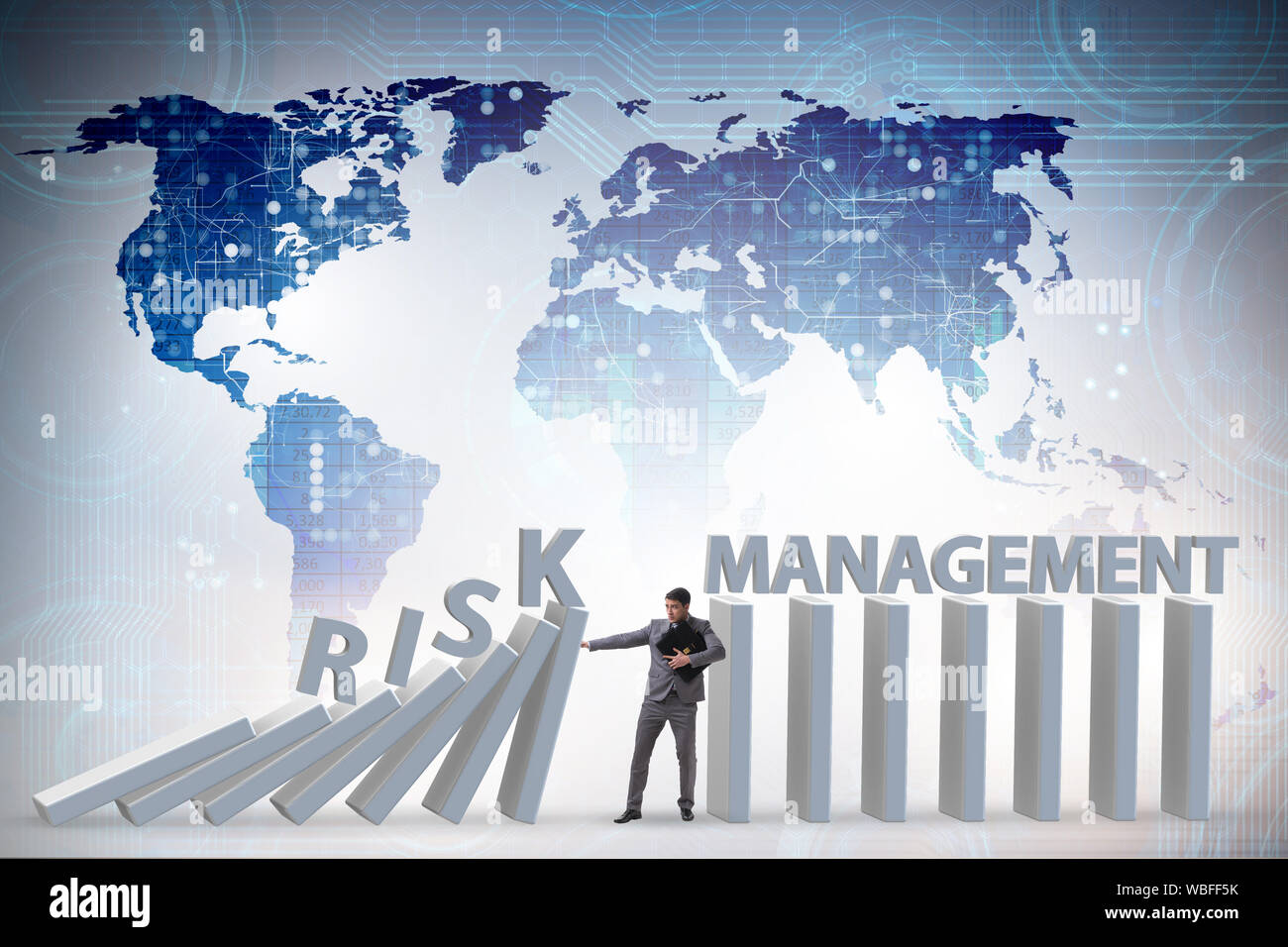 The businessman in risk management concept Stock Photo - Alamy