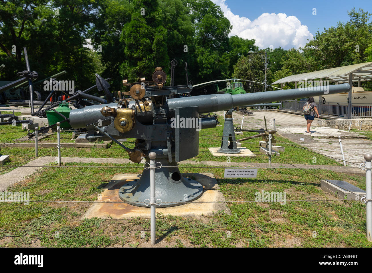 VARNA, BULGARIA - JUNE 26, 2019: Naval Museum. 75 mm aft gun, model ...