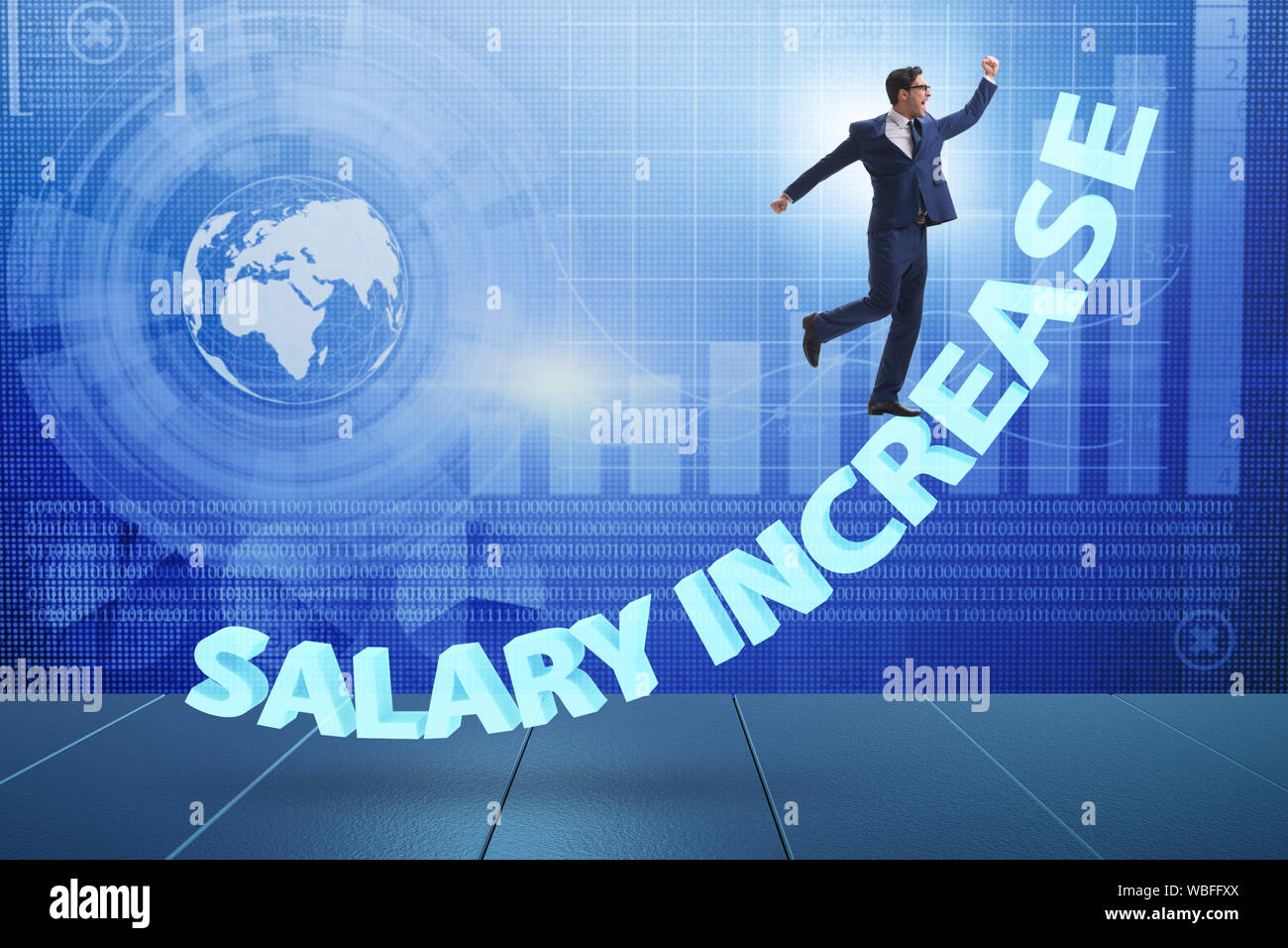 The employee in salary increase concept Stock Photo - Alamy