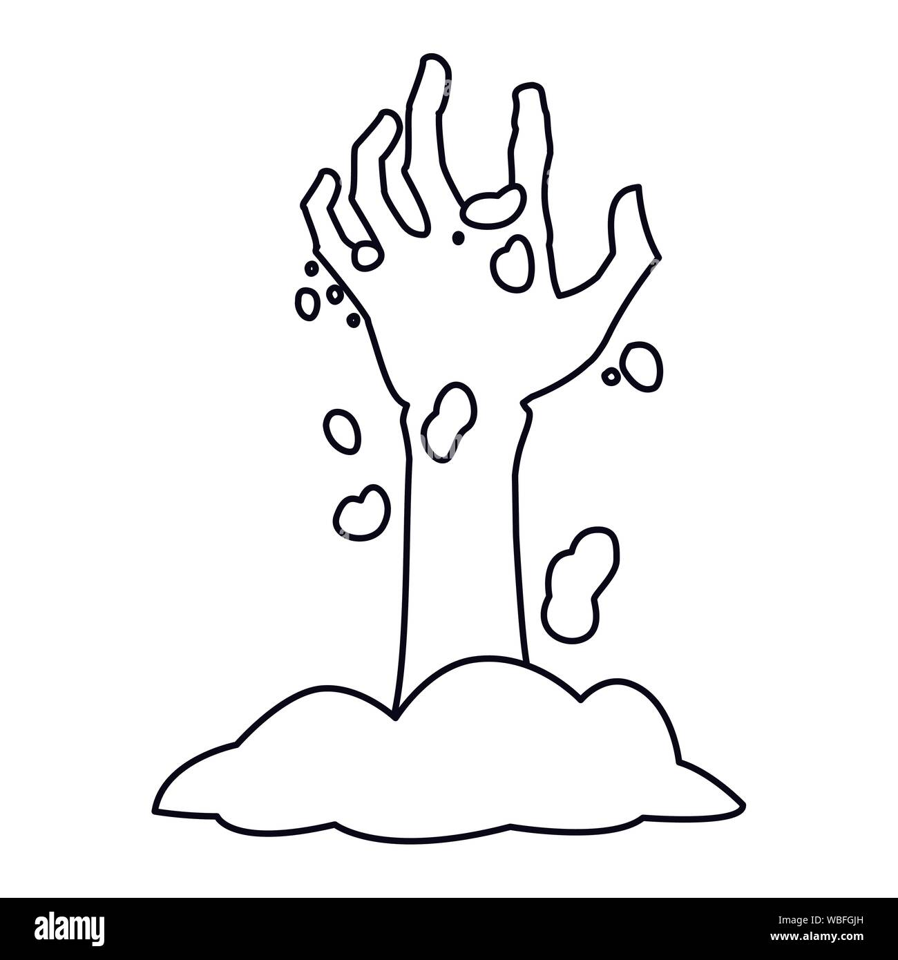 zombie hand happy halloween celebration design vector illustration ...