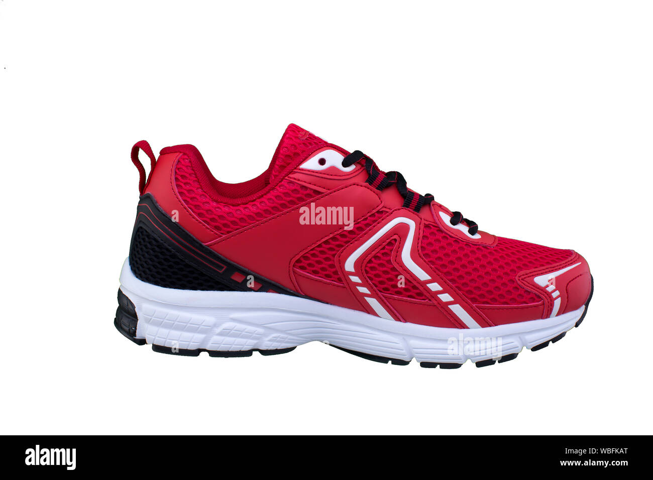 Sneakers black and red. Sport shoes on white background Stock Photo - Alamy