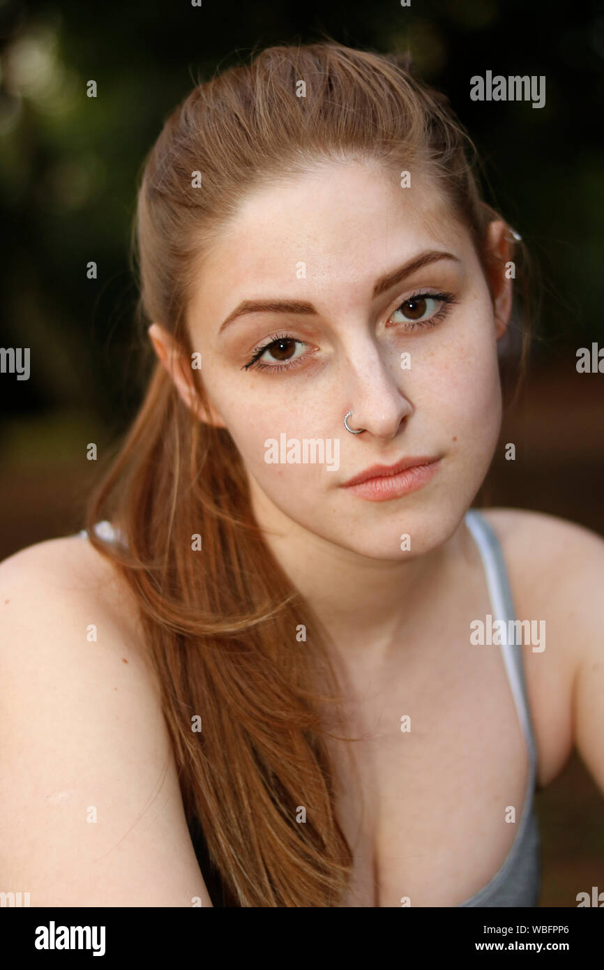 Beautiful woman portrait sad hi-res stock photography and images - Alamy