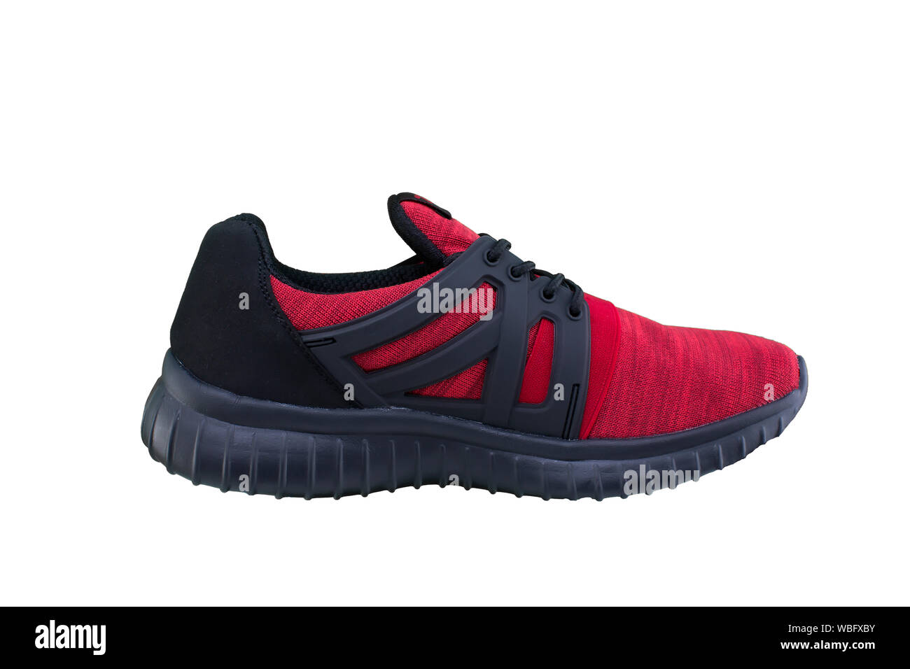 Sneakers black and red. Sport shoes on white background Stock Photo - Alamy