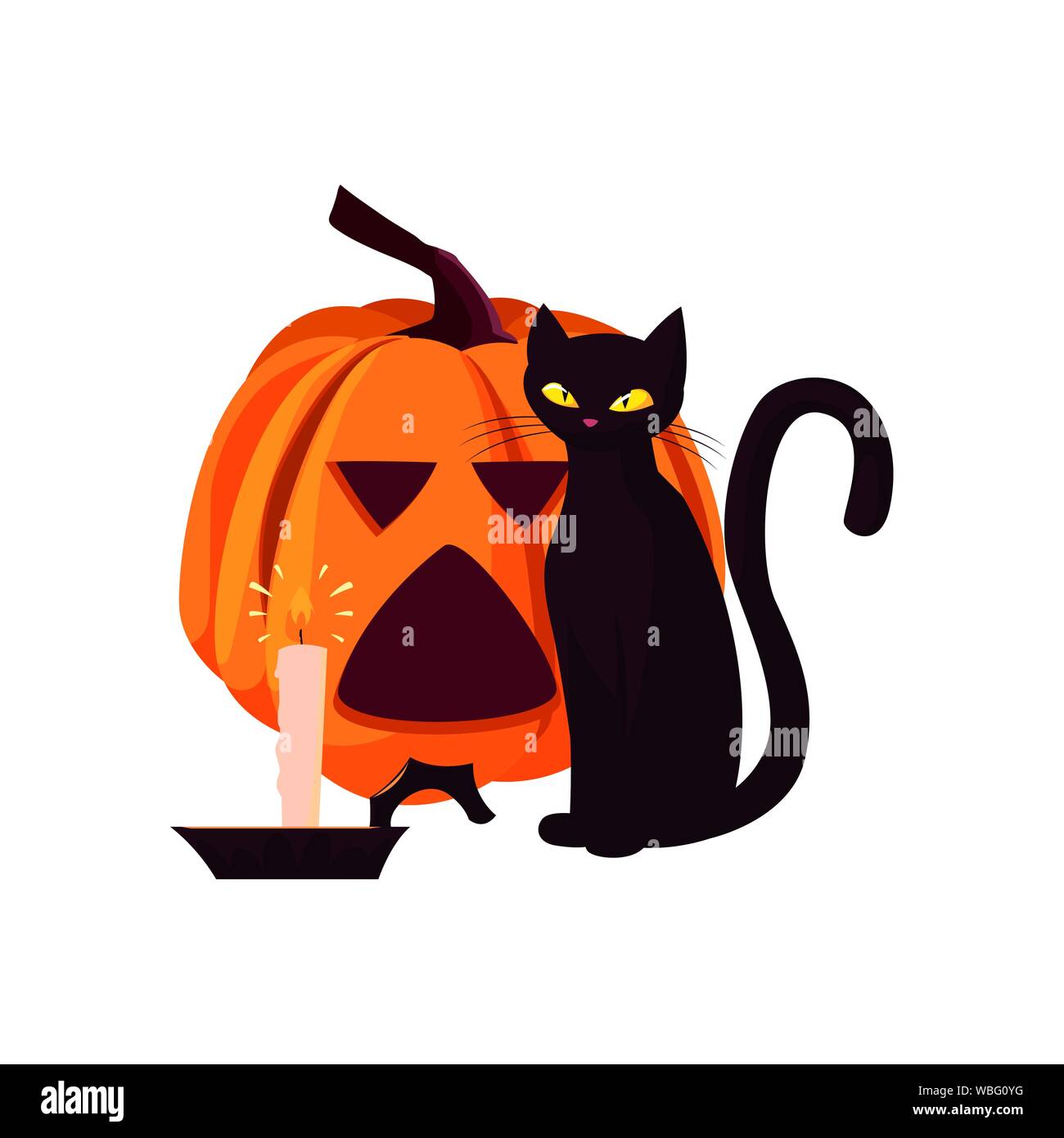 Happy thanksgiving! cute cat Cut Out Stock Images & Pictures - Alamy