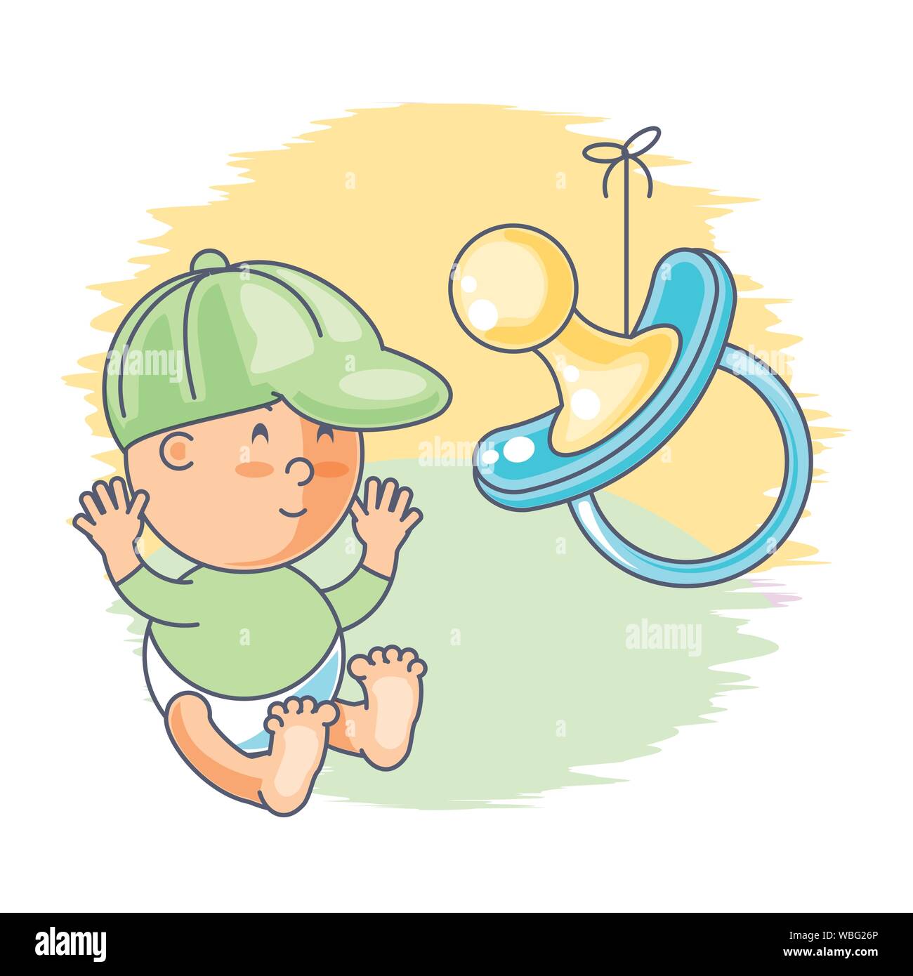cute baby boy with pacifier vector illustration design Stock Vector ...