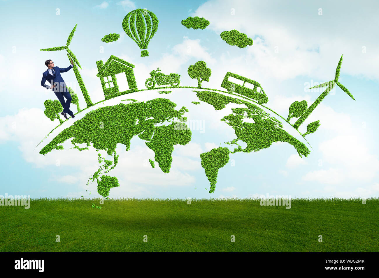 The concept of clean energy and environmental protection Stock Photo ...