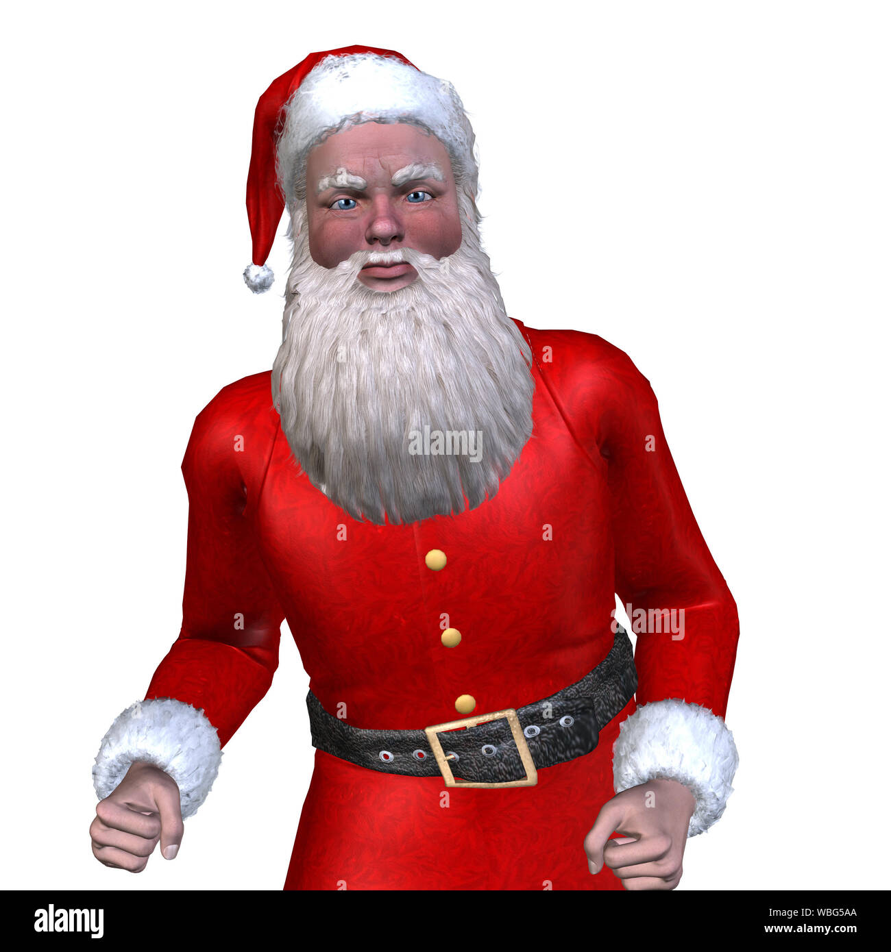 Digitally rendered illustration of a Santa Claus on white background ...