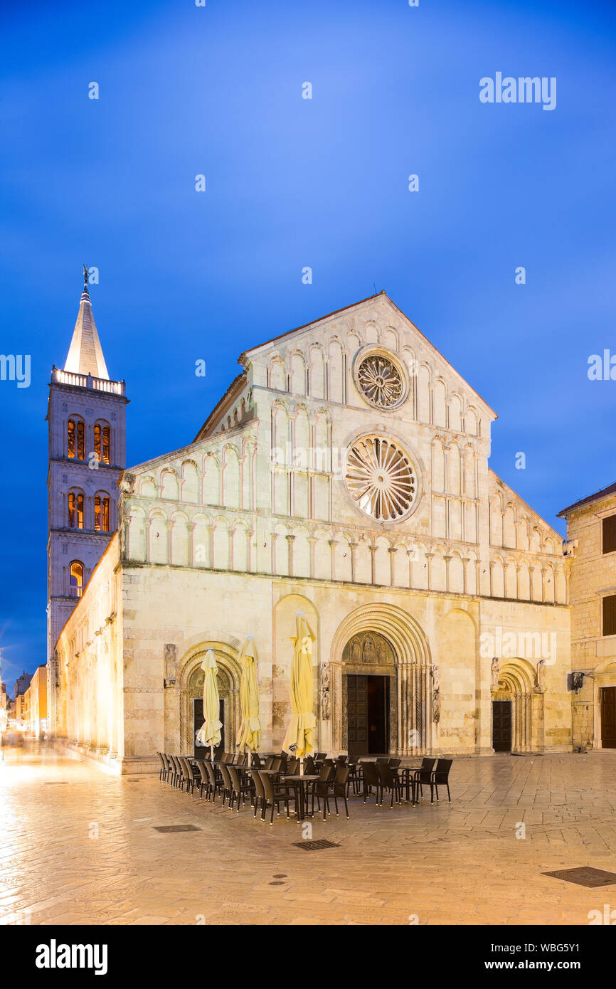 08 MAY 2019. Zadar. Croatia. Facade of St. Anastasia Cathedral in Zadar ...
