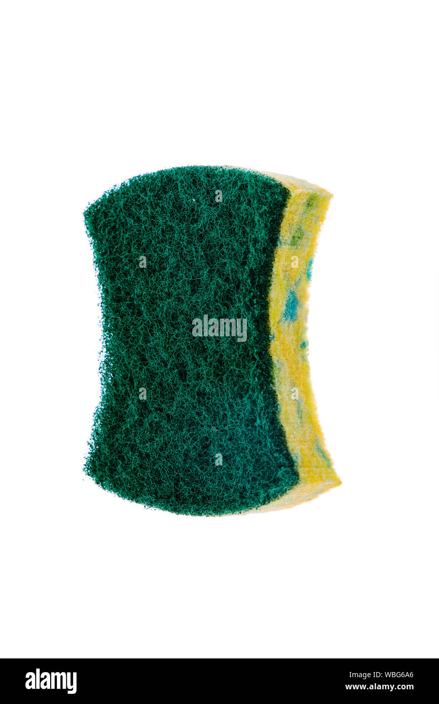 Yellow sponge isolated on white background Stock Photo - Alamy
