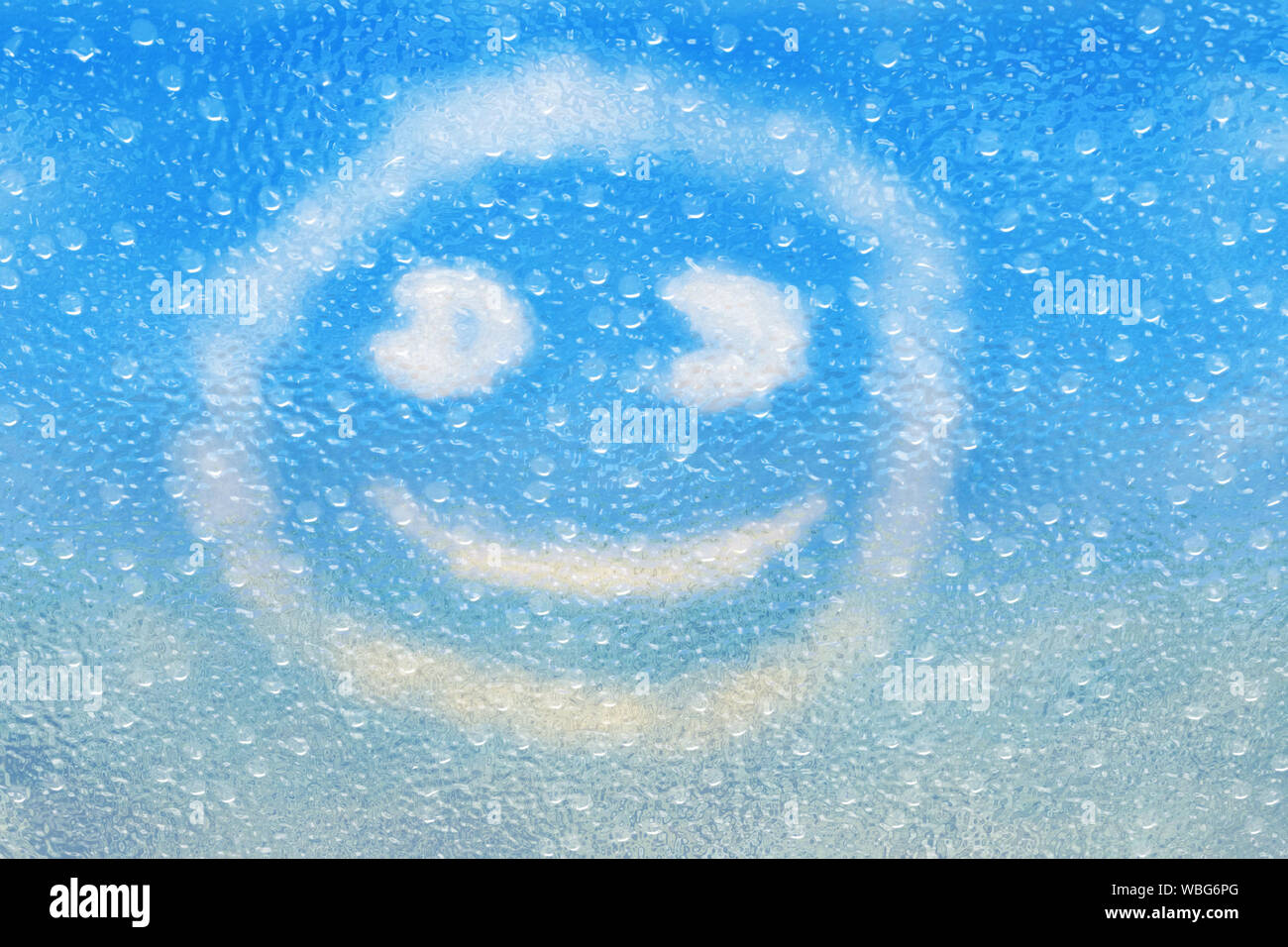 Smile combined from clouds and rainy window Stock Photo - Alamy