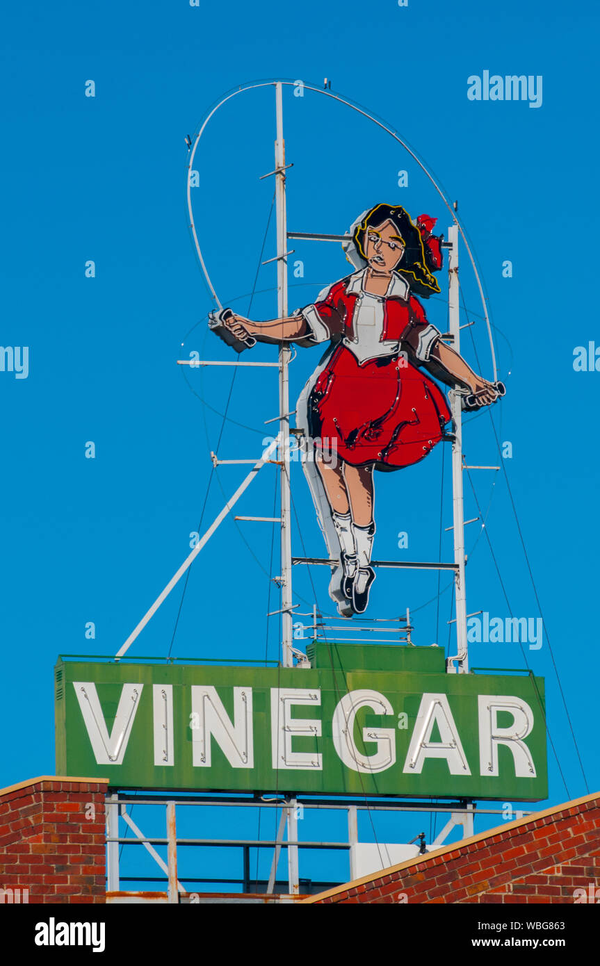 The Skipping Girl Sign is an animated neon sign advertisement in inner ...