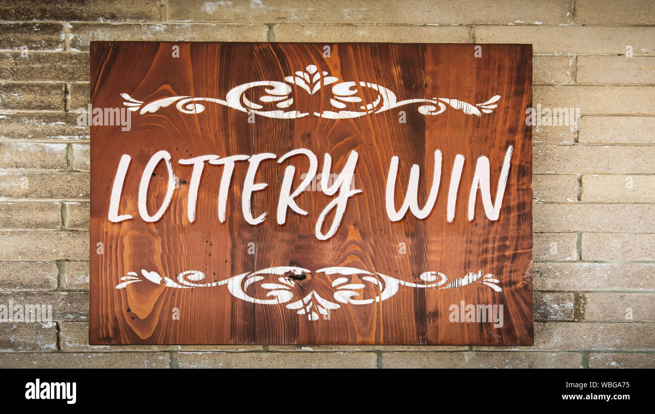 Street Sign the Direction Way to Lottery Win Stock Photo - Alamy