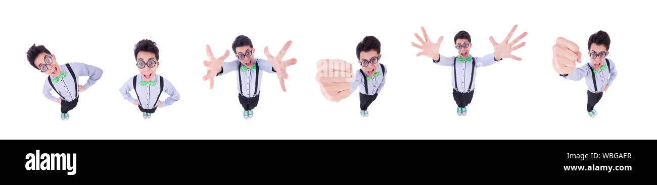 The funny guy isolated on the white background Stock Photo - Alamy