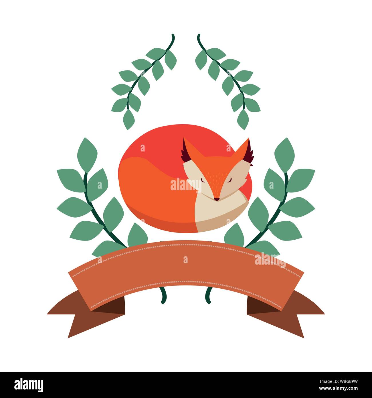 happy autumn season fox mammal emblem vector illustration Stock Vector ...