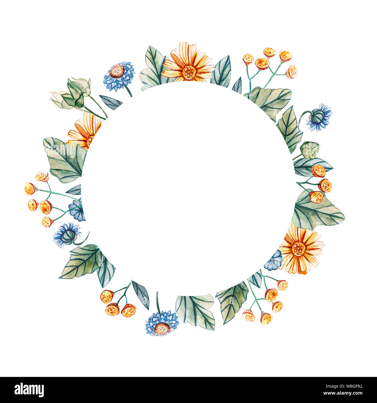 Round floral frame delicate wedding hi-res stock photography and images ...