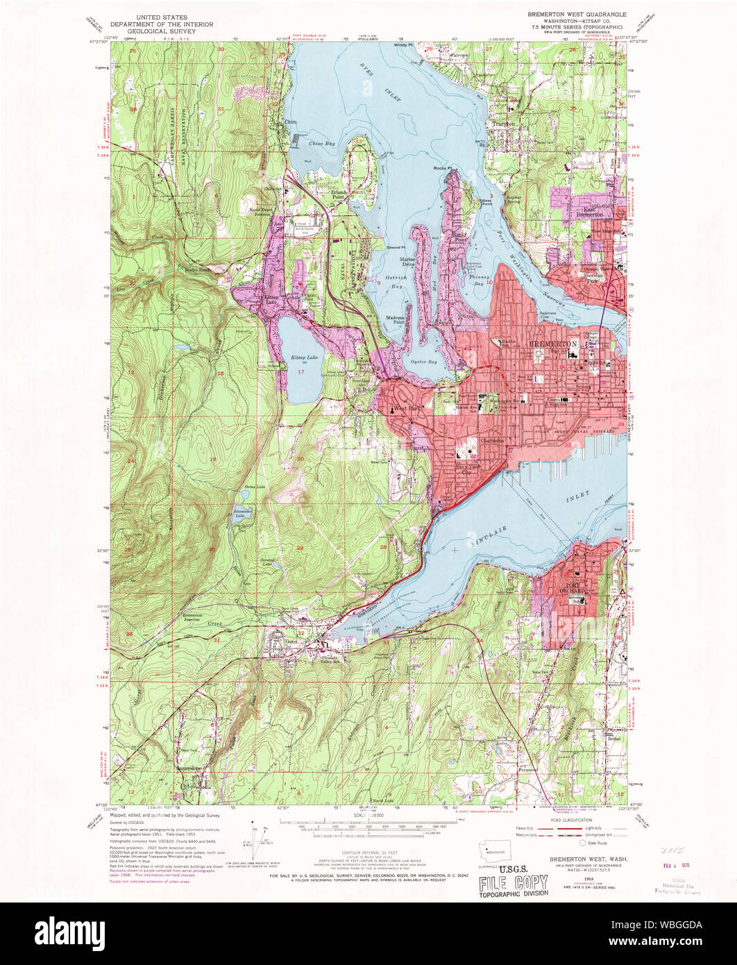 Map of bremerton washington hi-res stock photography and images - Alamy