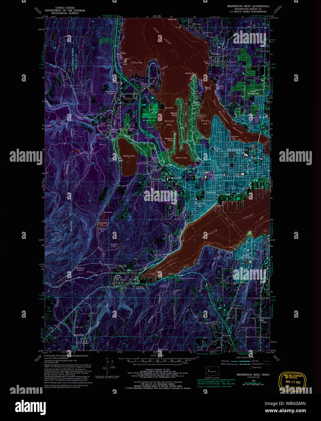 Map of bremerton washington hi-res stock photography and images - Alamy