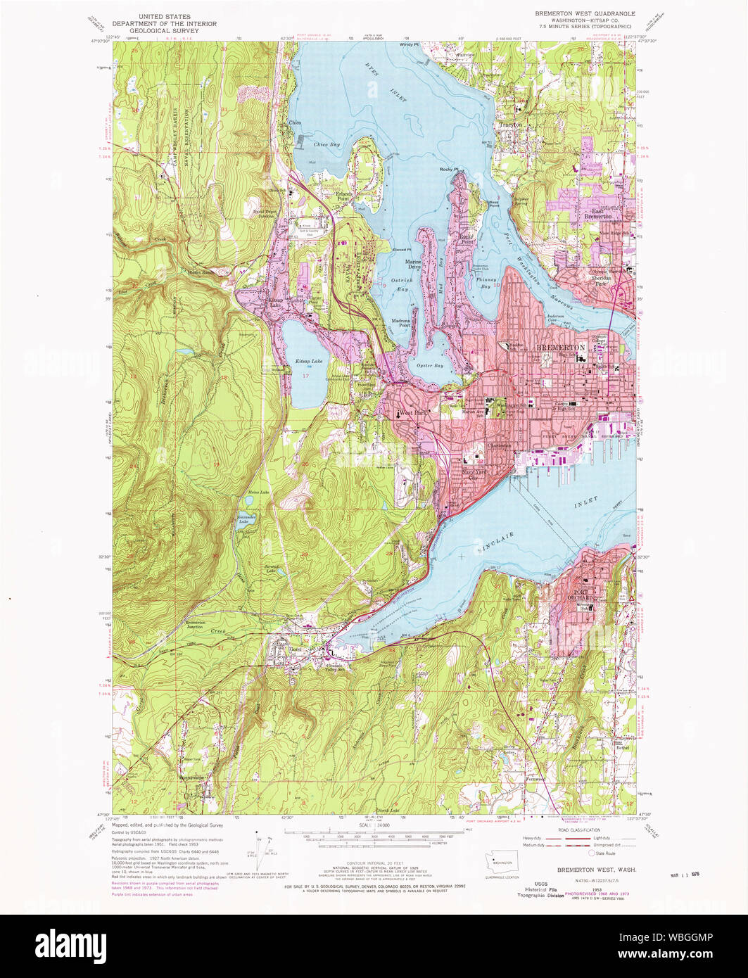 Map of bremerton washington hi-res stock photography and images - Alamy