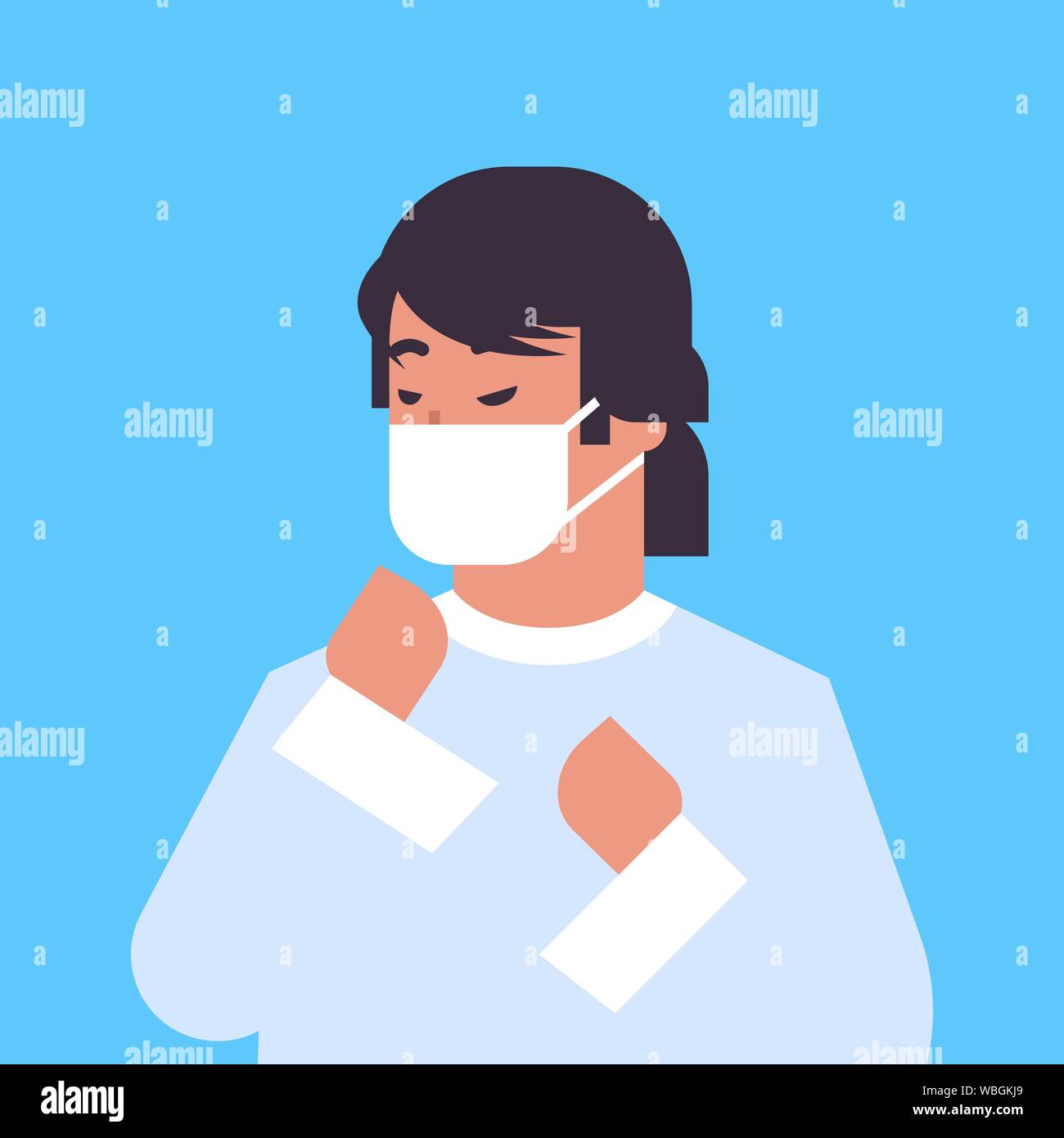 man wearing face mask environmental industrial smog dust toxic air ...