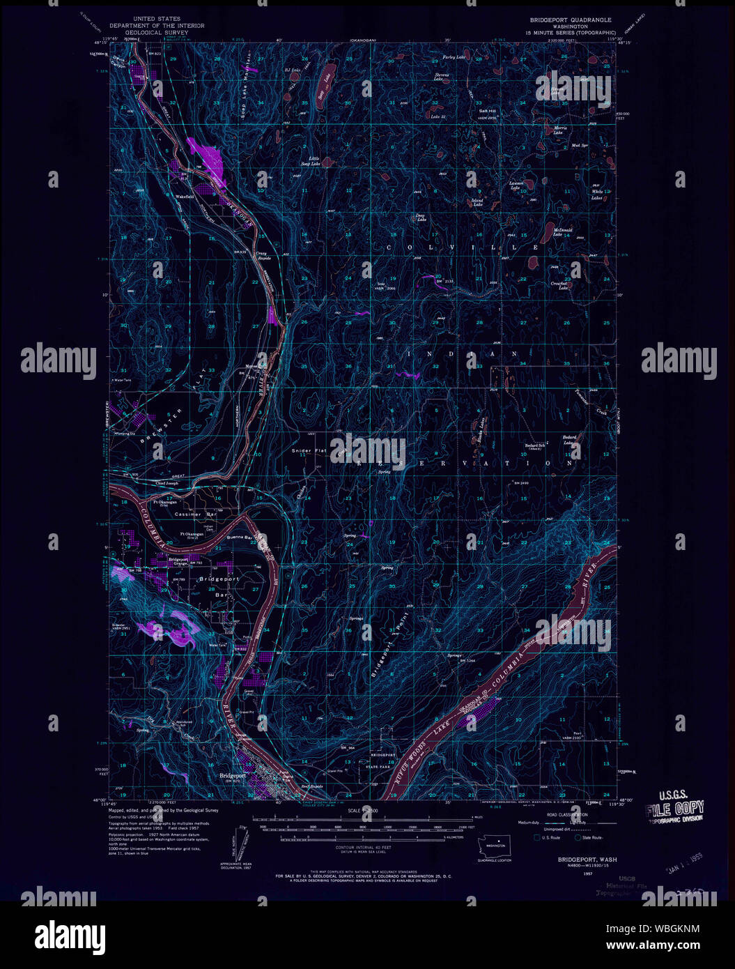 Map of bridgeport washington hi-res stock photography and images - Alamy
