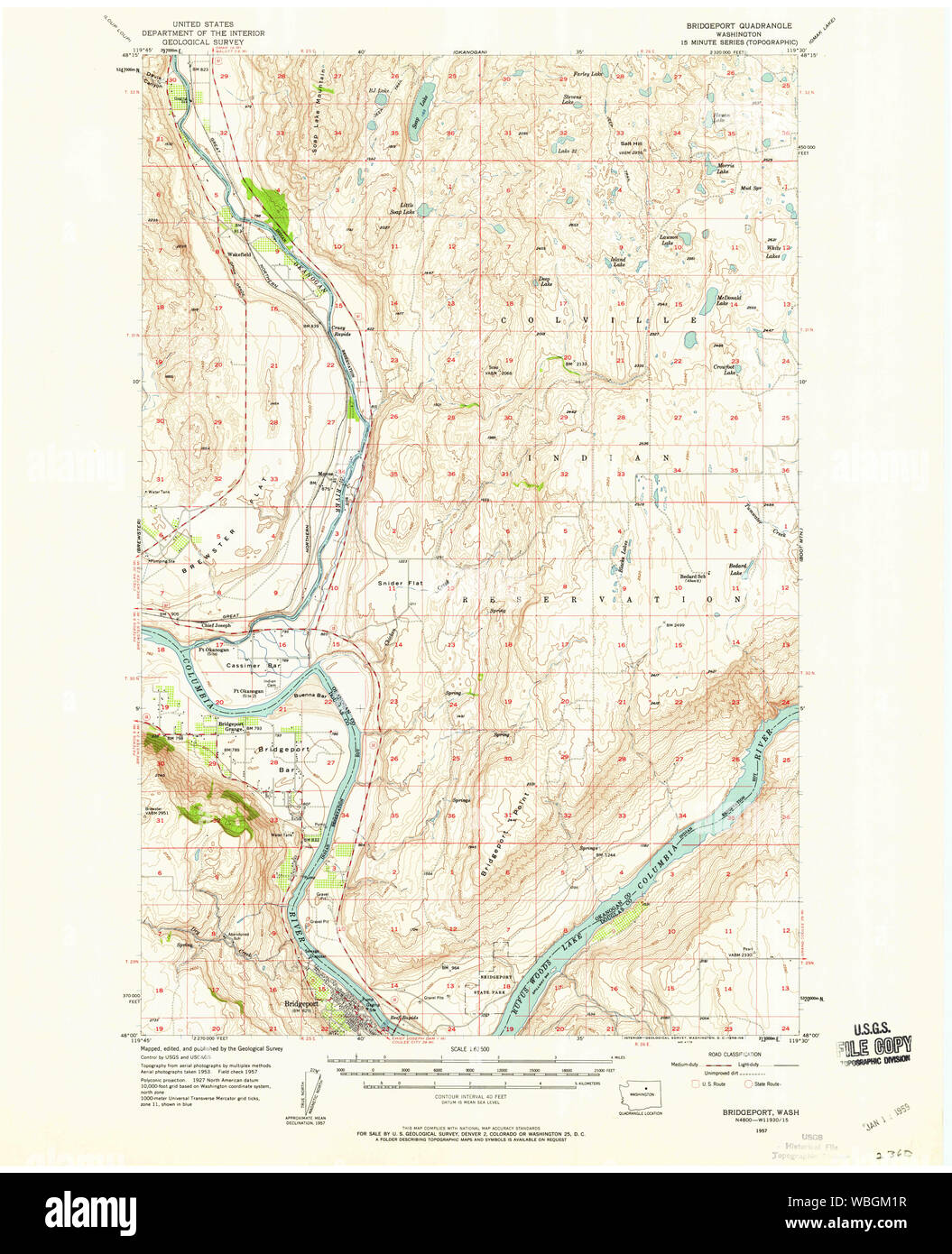 Map of bridgeport washington hi-res stock photography and images - Alamy