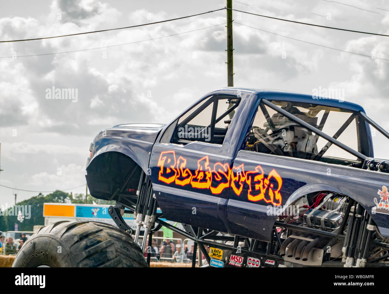 Close up of the front end of the Blaster monster truck during a ...