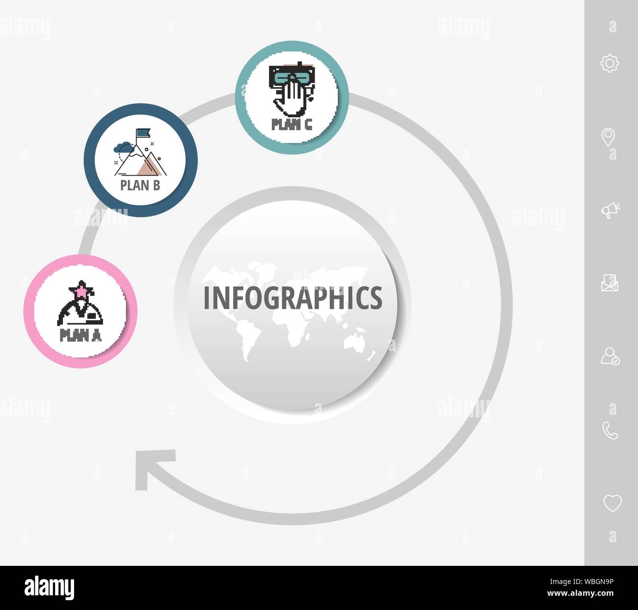 Vector infographics flat template pie chart. Circle graph used for ...