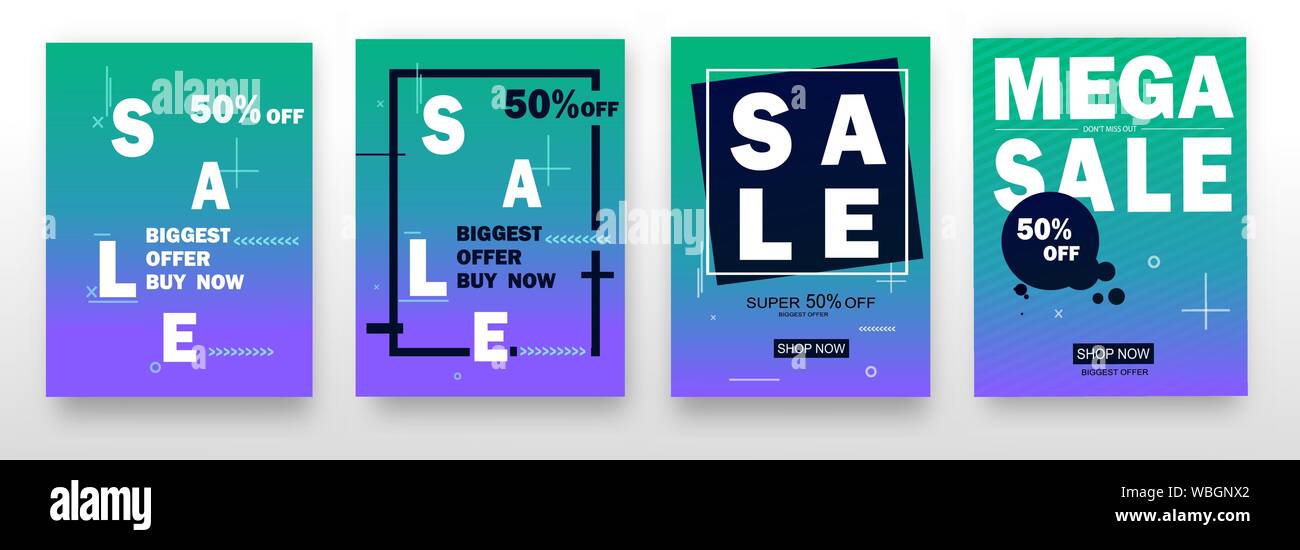 Set of eye catching web banners for shopping, sale, product promotion ...