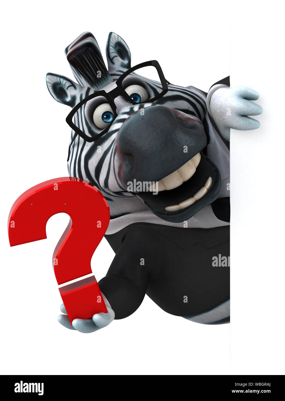 Fun zebra - 3D Illustration Stock Photo - Alamy