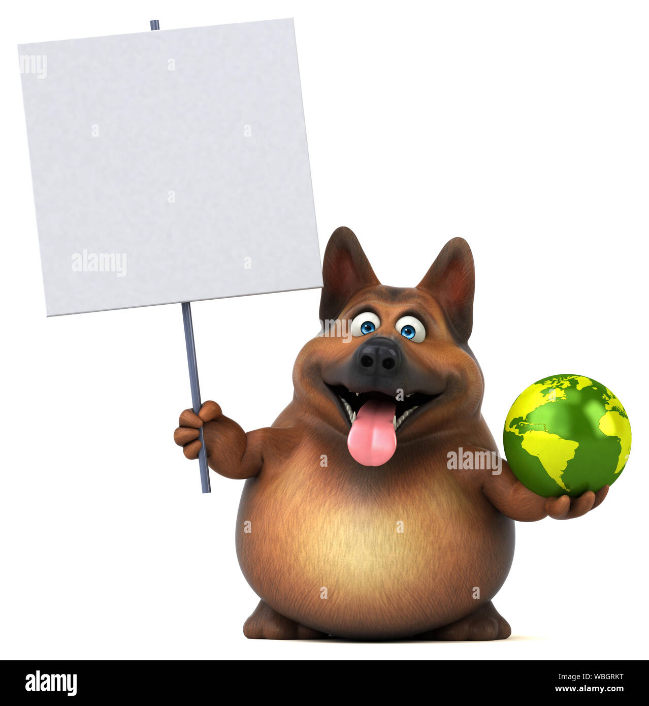 Fun german shepherd dog - 3D Illustration Stock Photo - Alamy