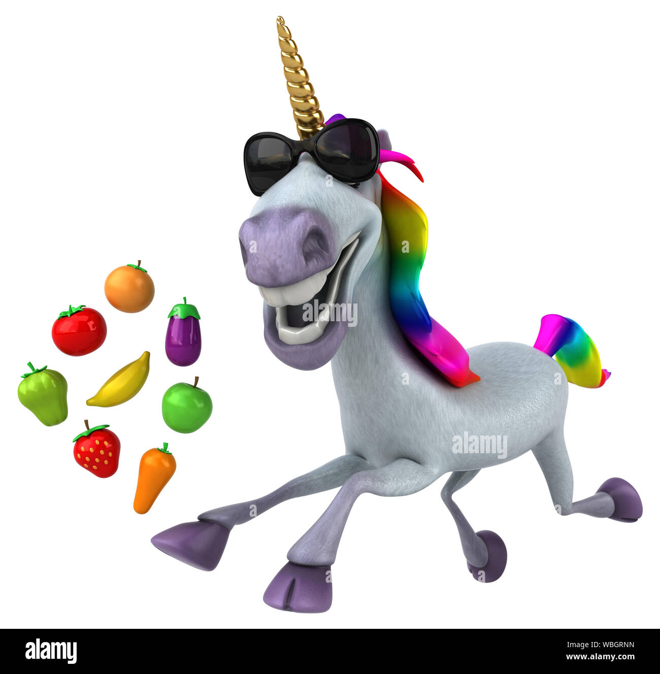 Fun unicorn - 3D Illustration Stock Photo - Alamy