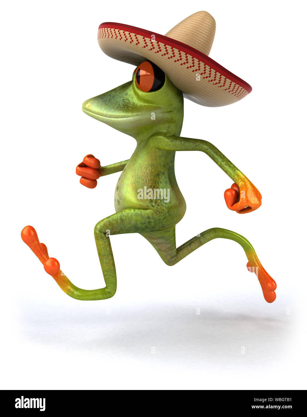 Fun frog - 3D Illustration Stock Photo - Alamy