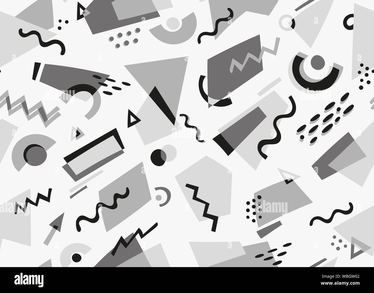 Abstract Confetti shapes seamless pattern. Vector illustration ...