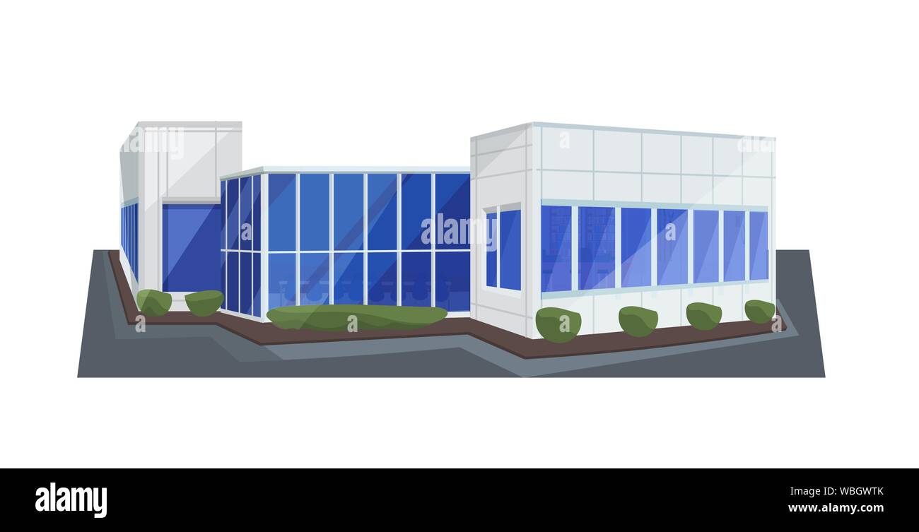 modern corporate office building icon business center exterior with ...