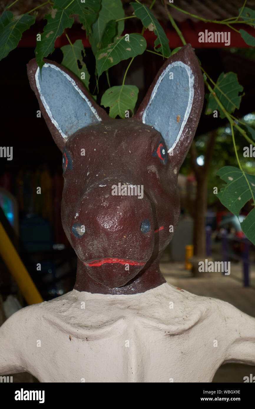 A person turned into a donkey in the Hell Garden at Wat Muang in Ang ...
