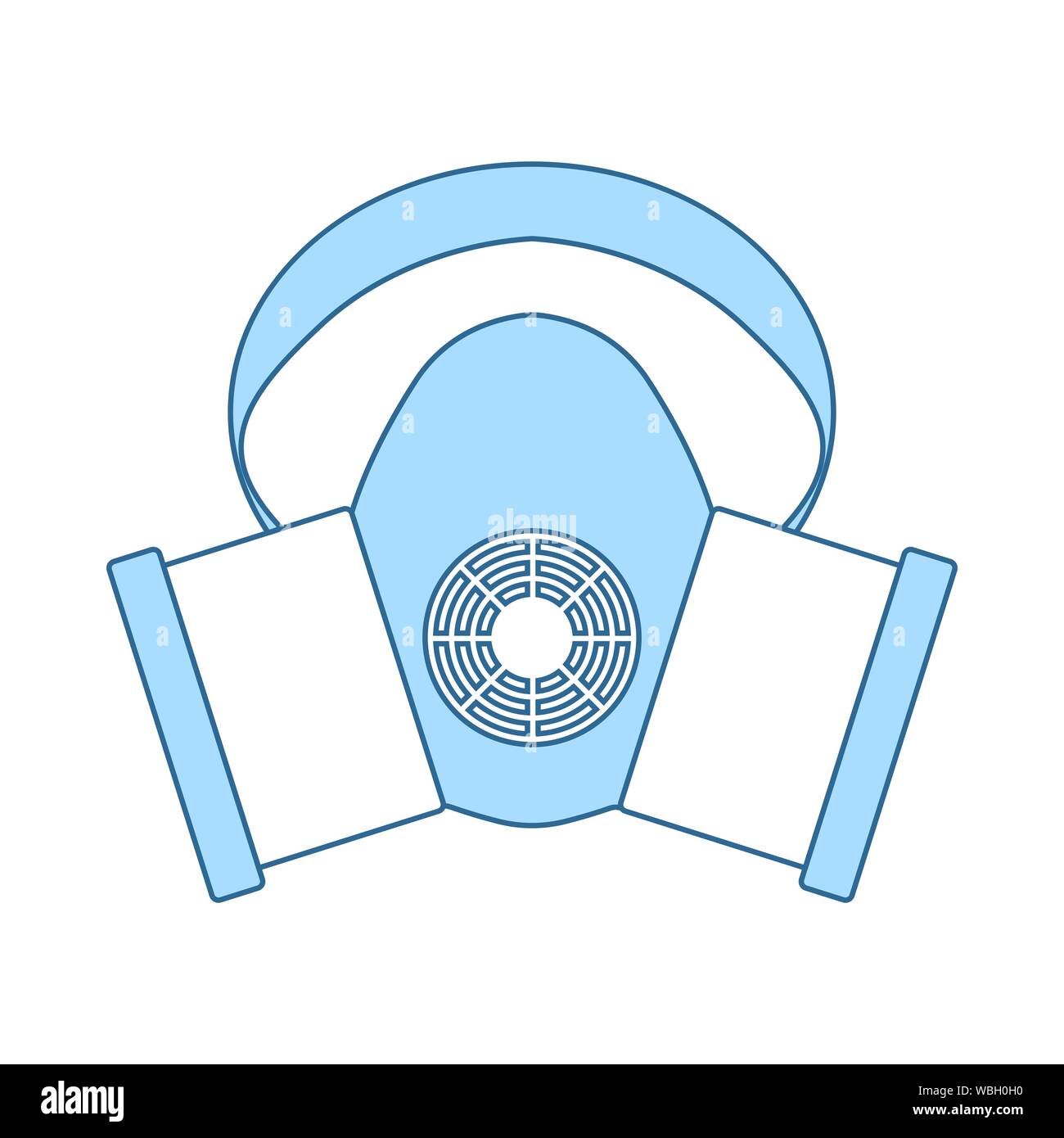 Dust Protection Mask Icon. Thin Line With Blue Fill Design. Vector ...