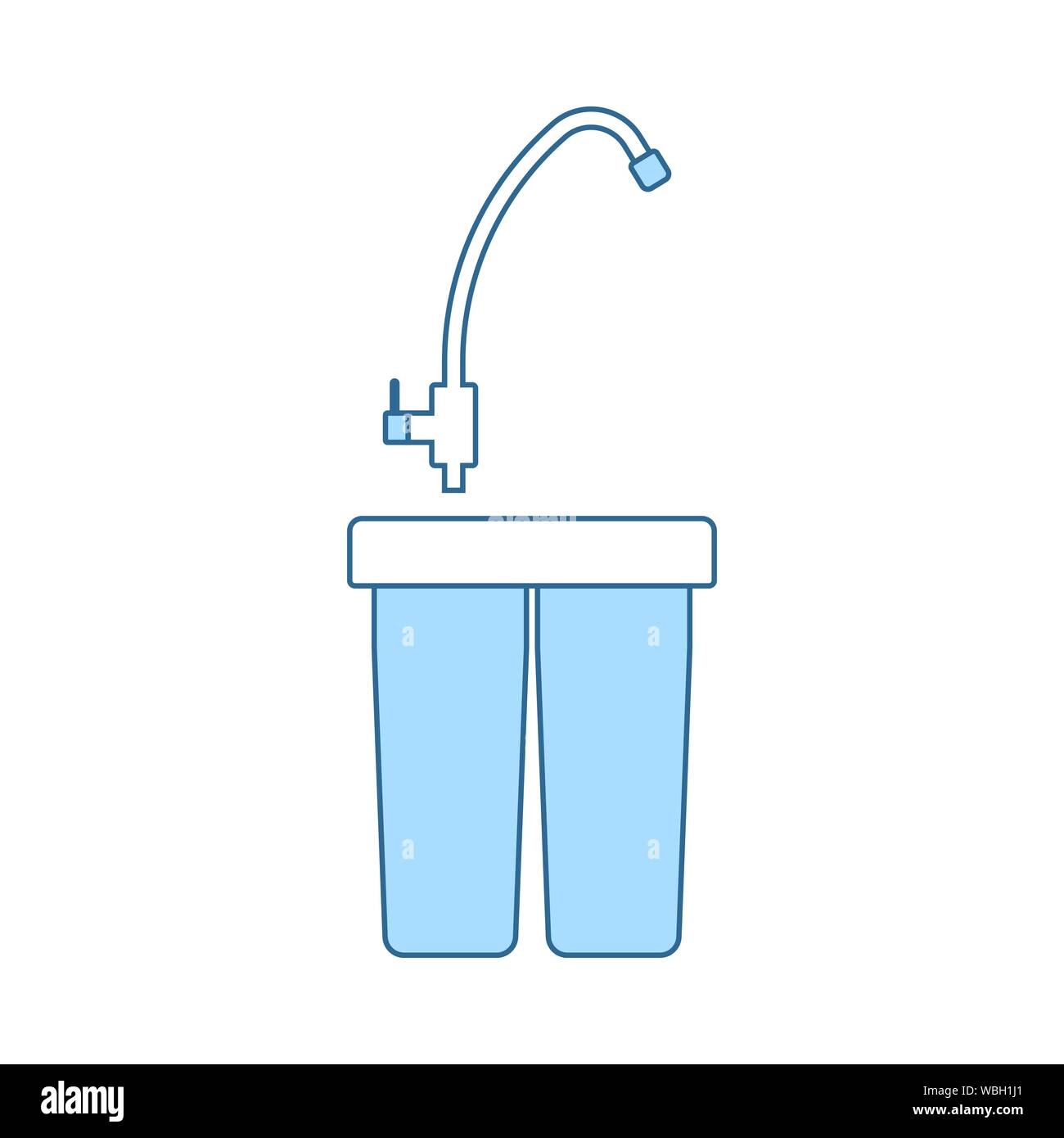 Water Filter Icon. Thin Line With Blue Fill Design. Vector Illustration ...