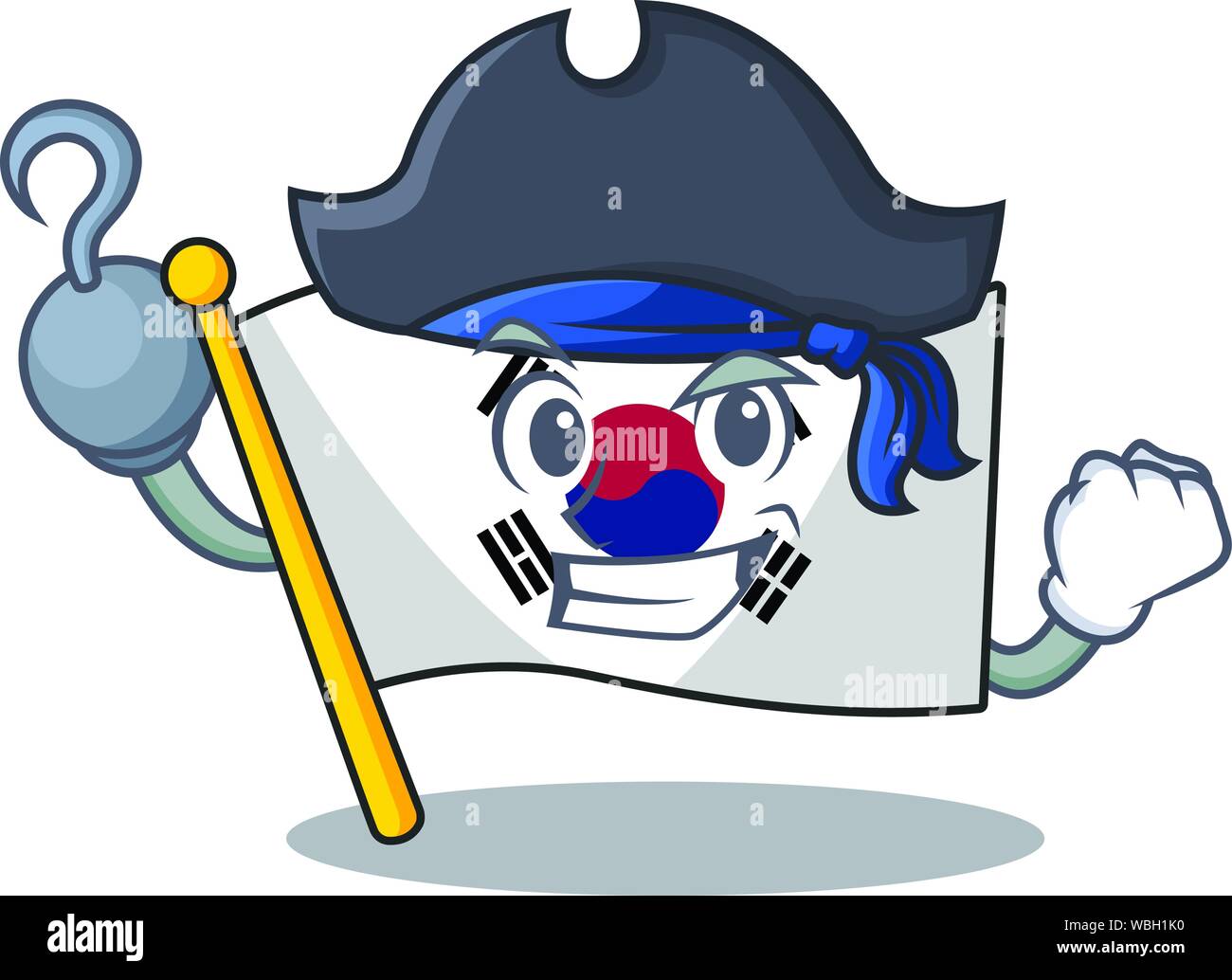 Pirate korean flag cartoon fluttering on pole Stock Vector Image & Art ...