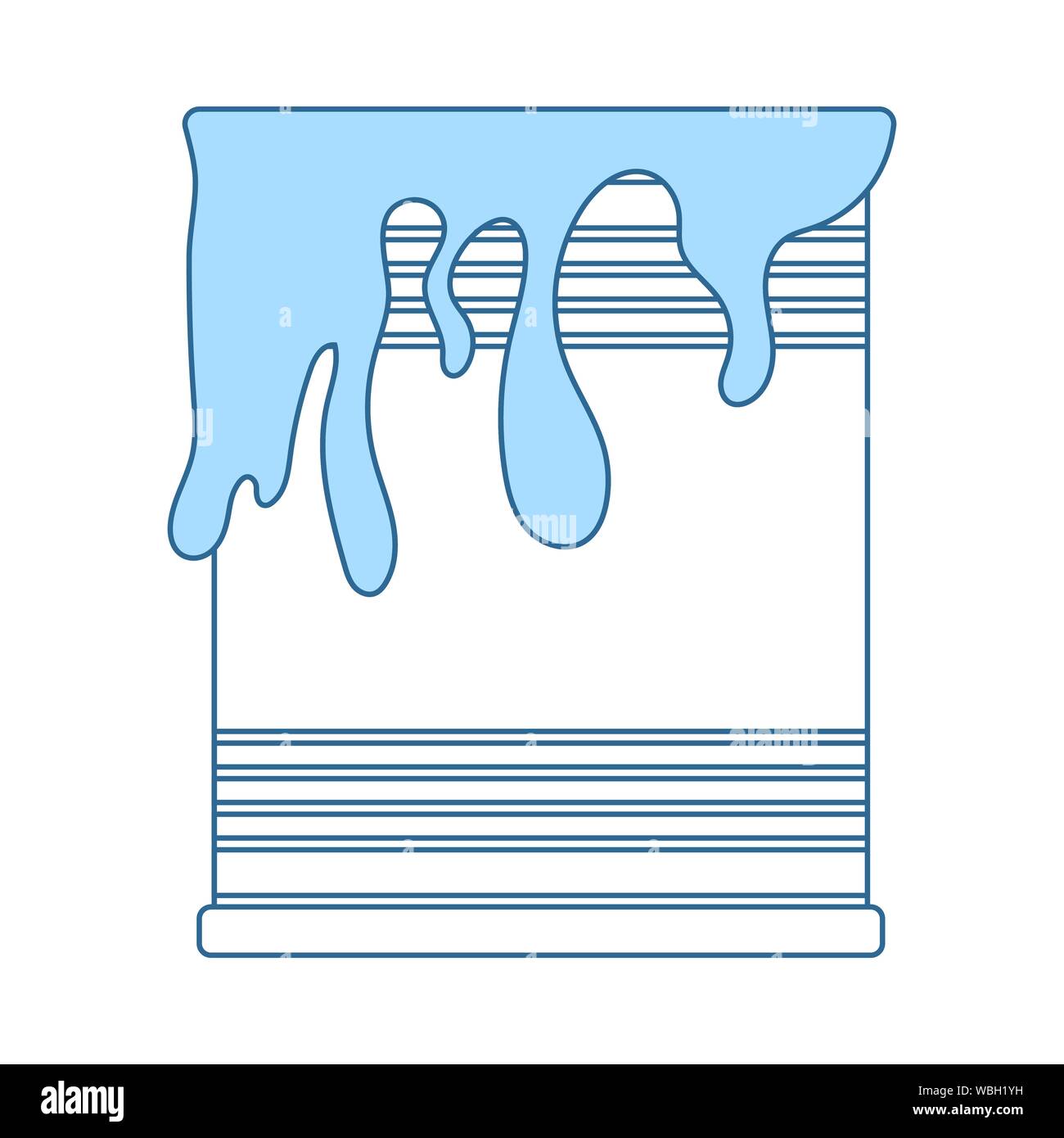 Paint Can Icon. Thin Line With Blue Fill Design. Vector Illustration ...