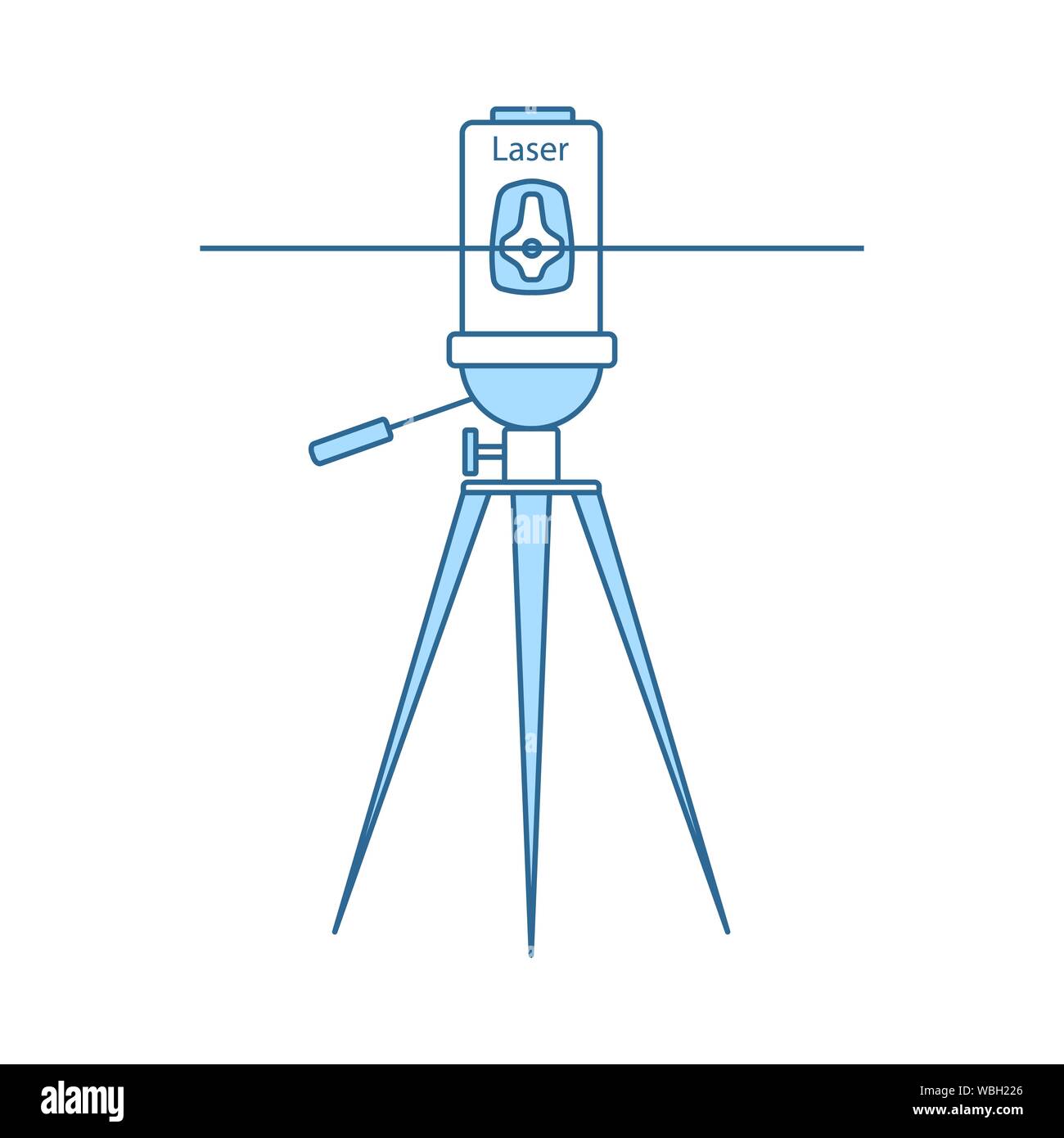 Laser Level Tool Icon. Thin Line With Blue Fill Design. Vector ...