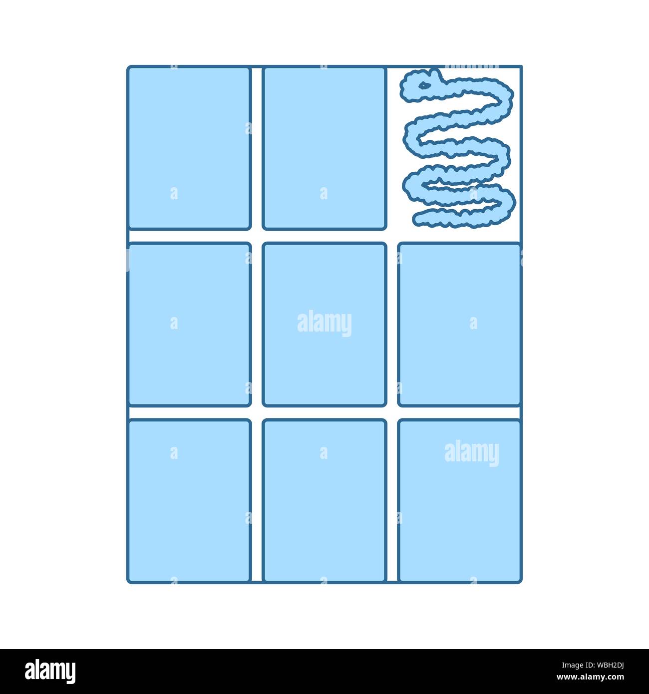 Wall Tiles Icon. Thin Line With Blue Fill Design. Vector Illustration ...