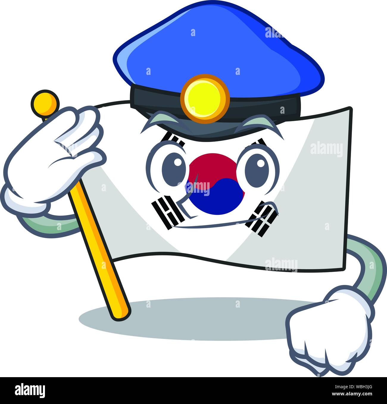 Police korean flag cartoon fluttering on pole Stock Vector Image & Art ...