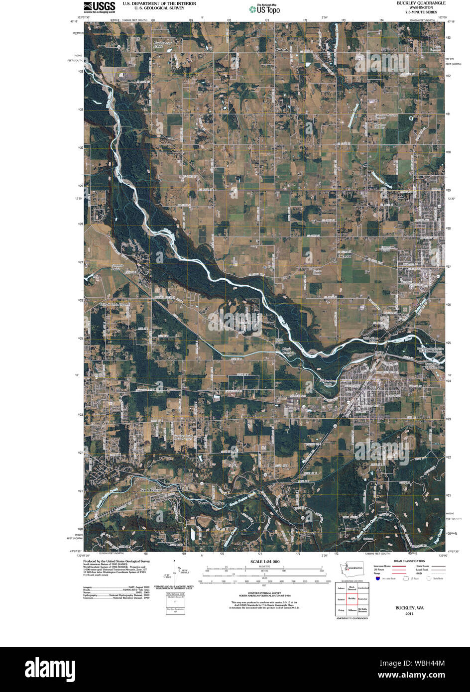 Map of buckley washington Cut Out Stock Images & Pictures - Alamy