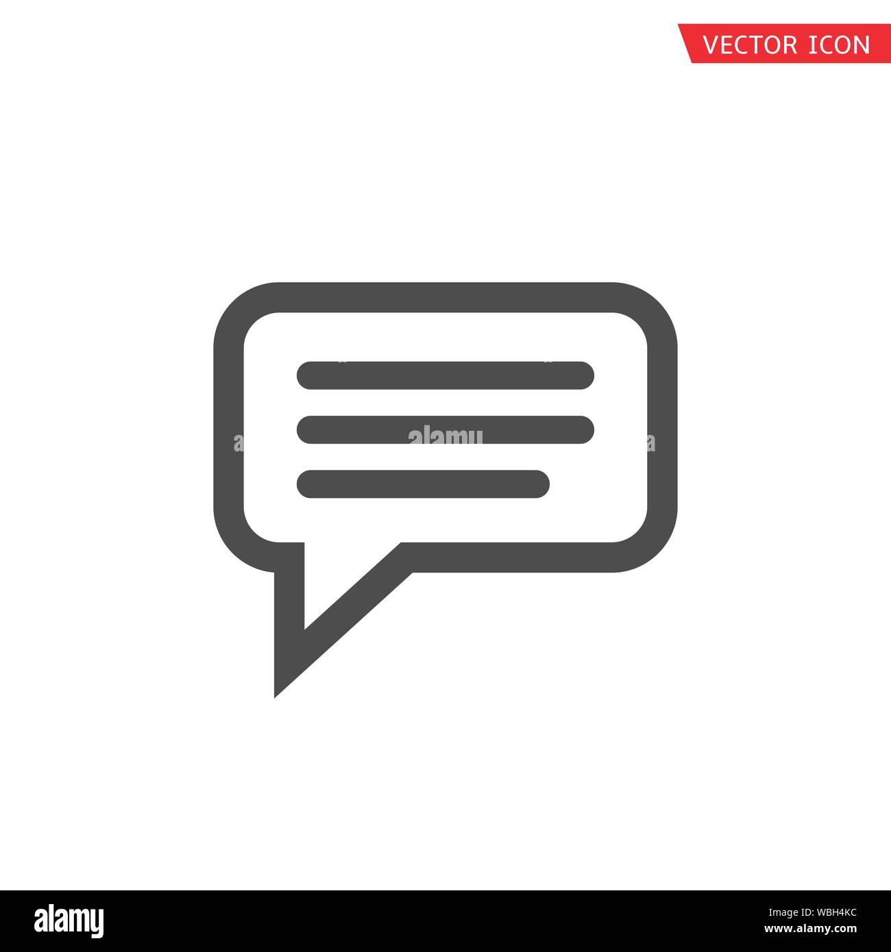 Message icon template. Simple Speech bubble icon Stock Vector Image ...