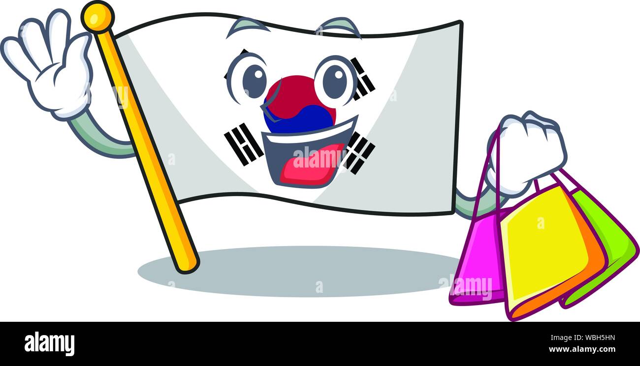 Shopping korean flag in the cartoon shape Stock Vector Image & Art - Alamy