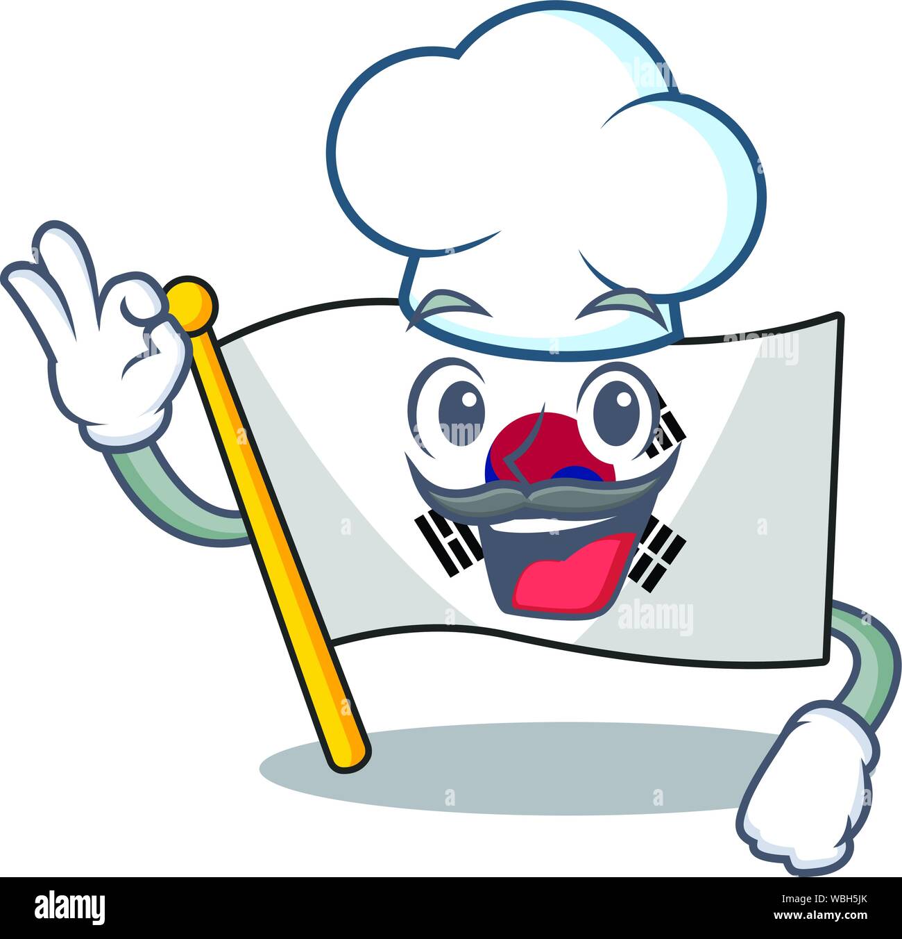 Chef korean flag in the cartoon shape Stock Vector Image & Art - Alamy