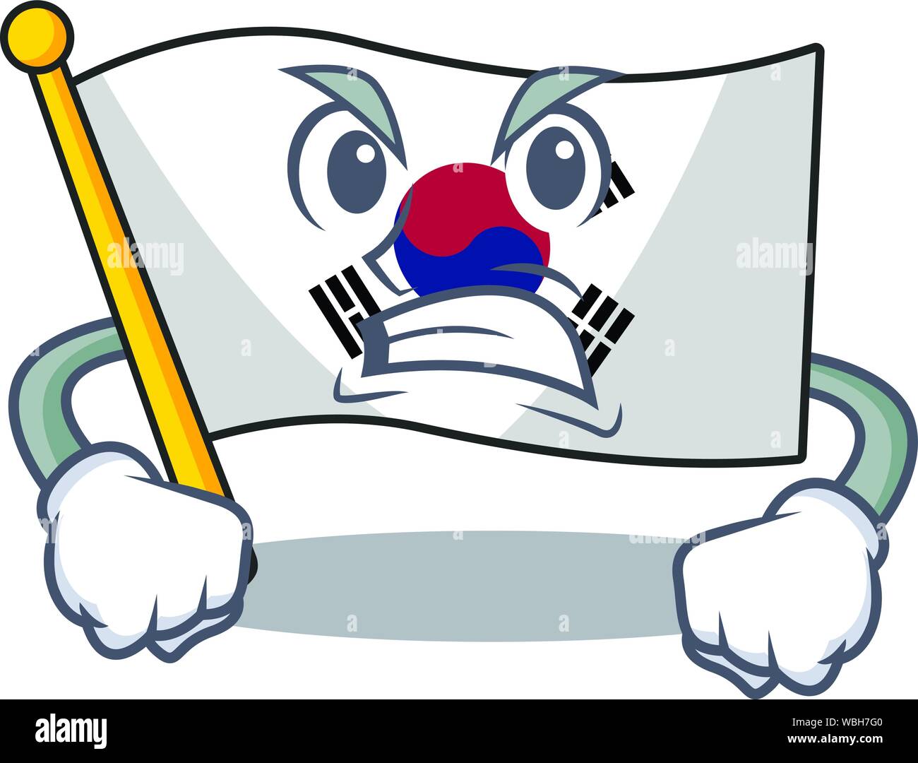 Angry flag korea isolated with the mascot Stock Vector Image & Art - Alamy